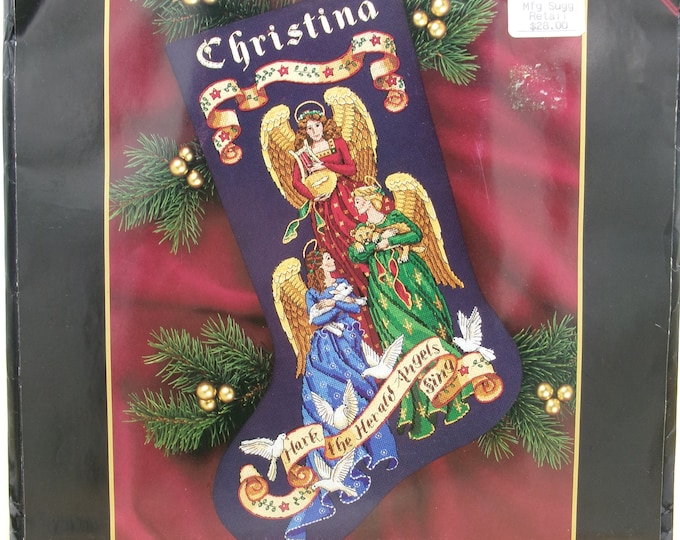 Dimensions Gold Collection #8531 "herald Angels Stocking" Counted Cross ...