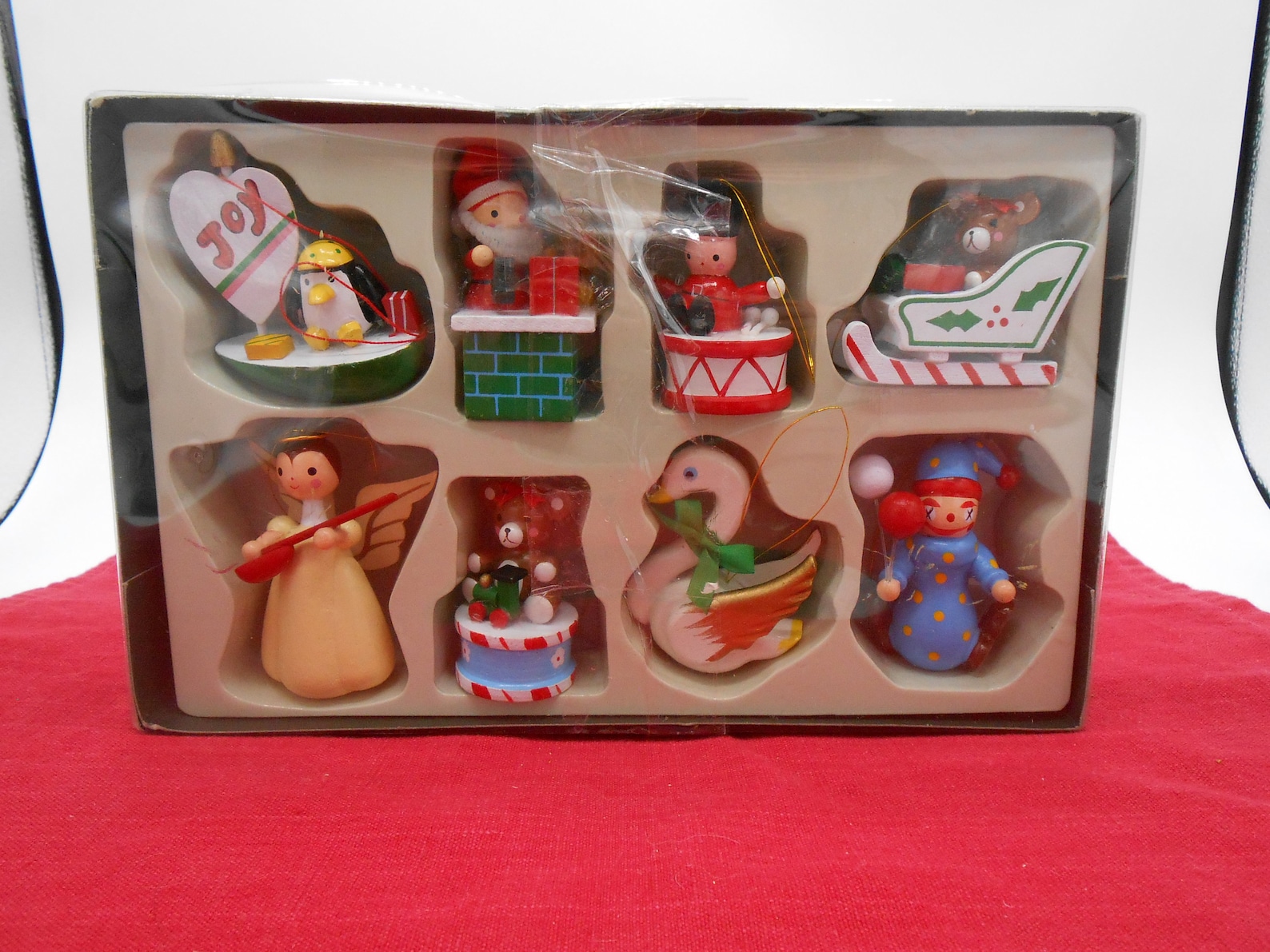 EIGHT New Vintage Hand Painted Wooden Christmas Ornaments | Etsy