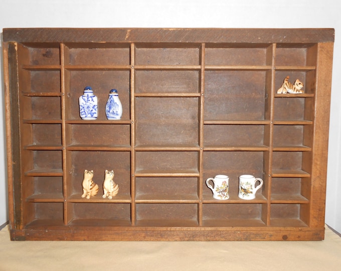 Small Wooden Letter Press Box, Type Set Box, Miniatures Display Case ...