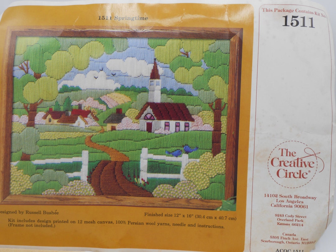 The Creative Circle 1511 "springtime" Long Stitch Crewel Kit, Country ...