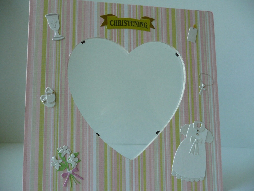OOAK Christening Picture Frame for Baby Girl, One of a Kind Decoupage ...