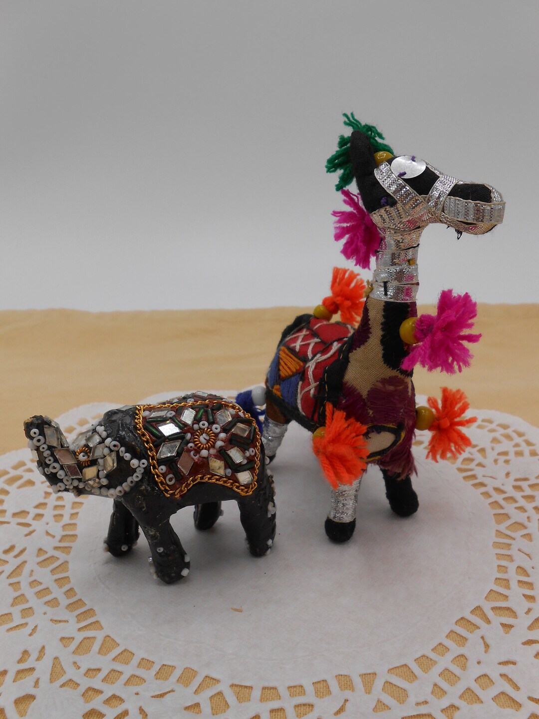 CLEARANCE - TWO Vintage Handmade Folk Art Souvenirs From India ...