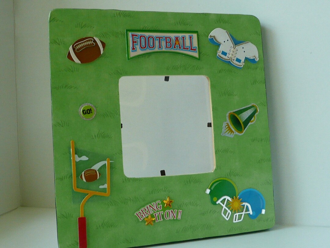 OOAK Decoupage Football Picture Frame, Homecoming Game Photo Frame ...