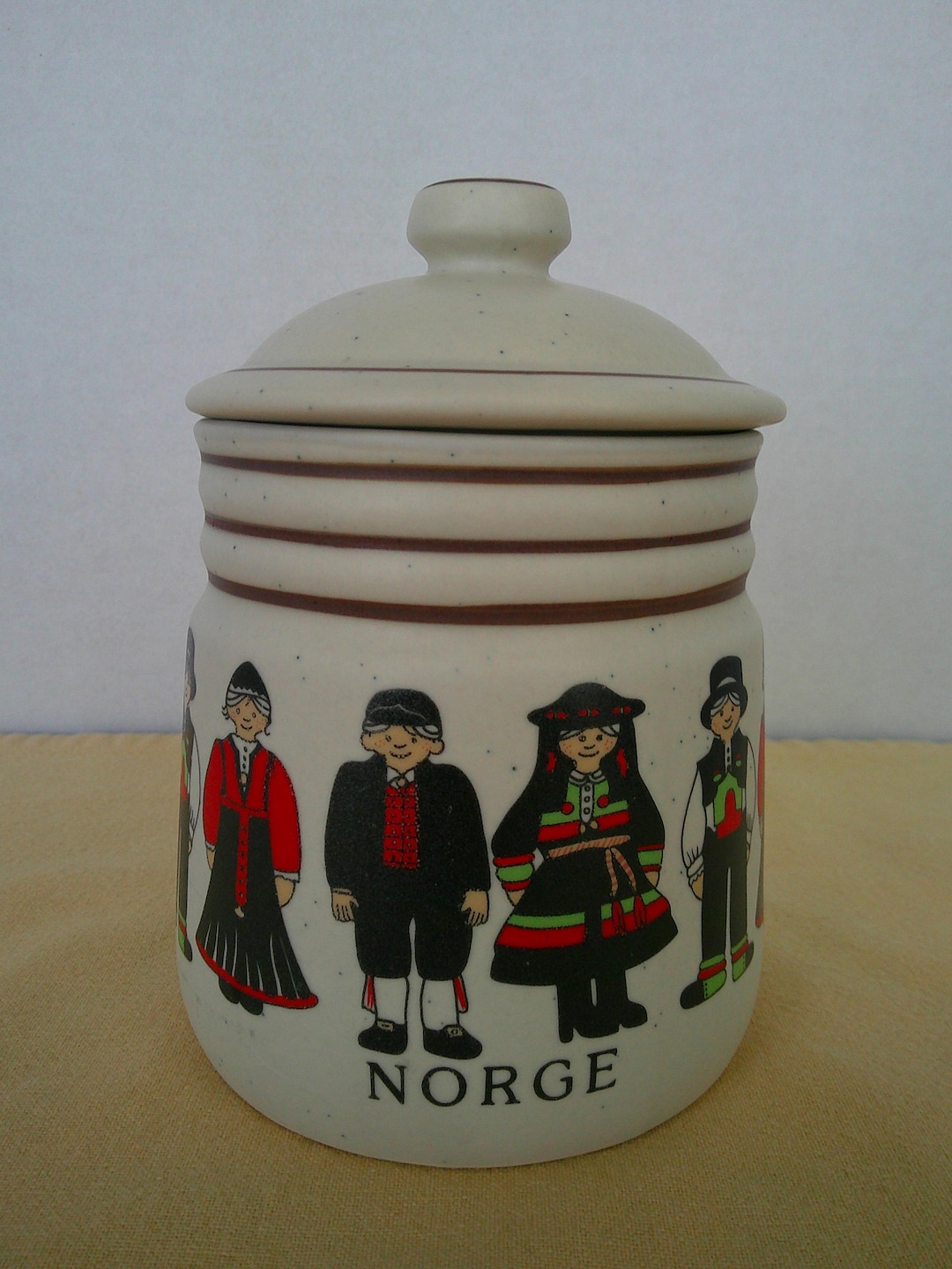 Norwegian Stoneware Souvenir Storage Jar by Leif Thesen, Souvenir of ...