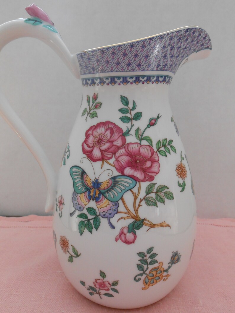 Danbury Mint canton Rose Bone China Pitcher | Etsy