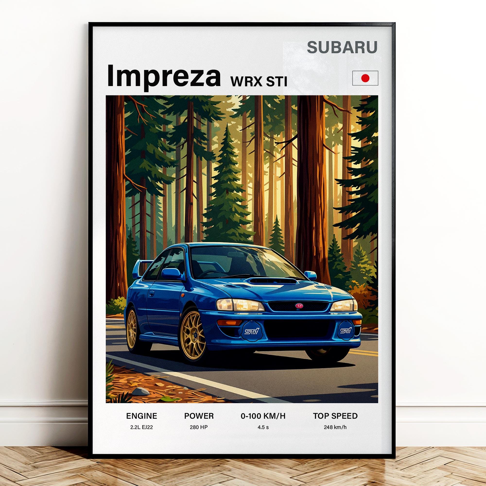 Subaru Impreza WRX STI (GC8 22B) Poster Classc Rally Car | Wall Decor ...