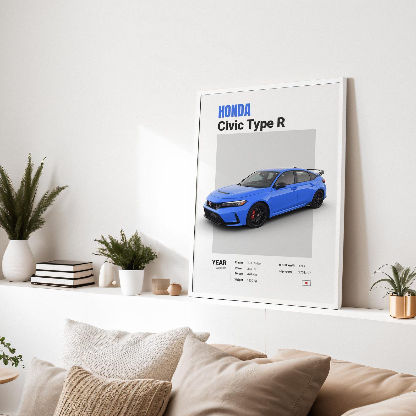 Honda Civic Type R Hatchback Poster | Wall Decor | Car Poster | Auto ...