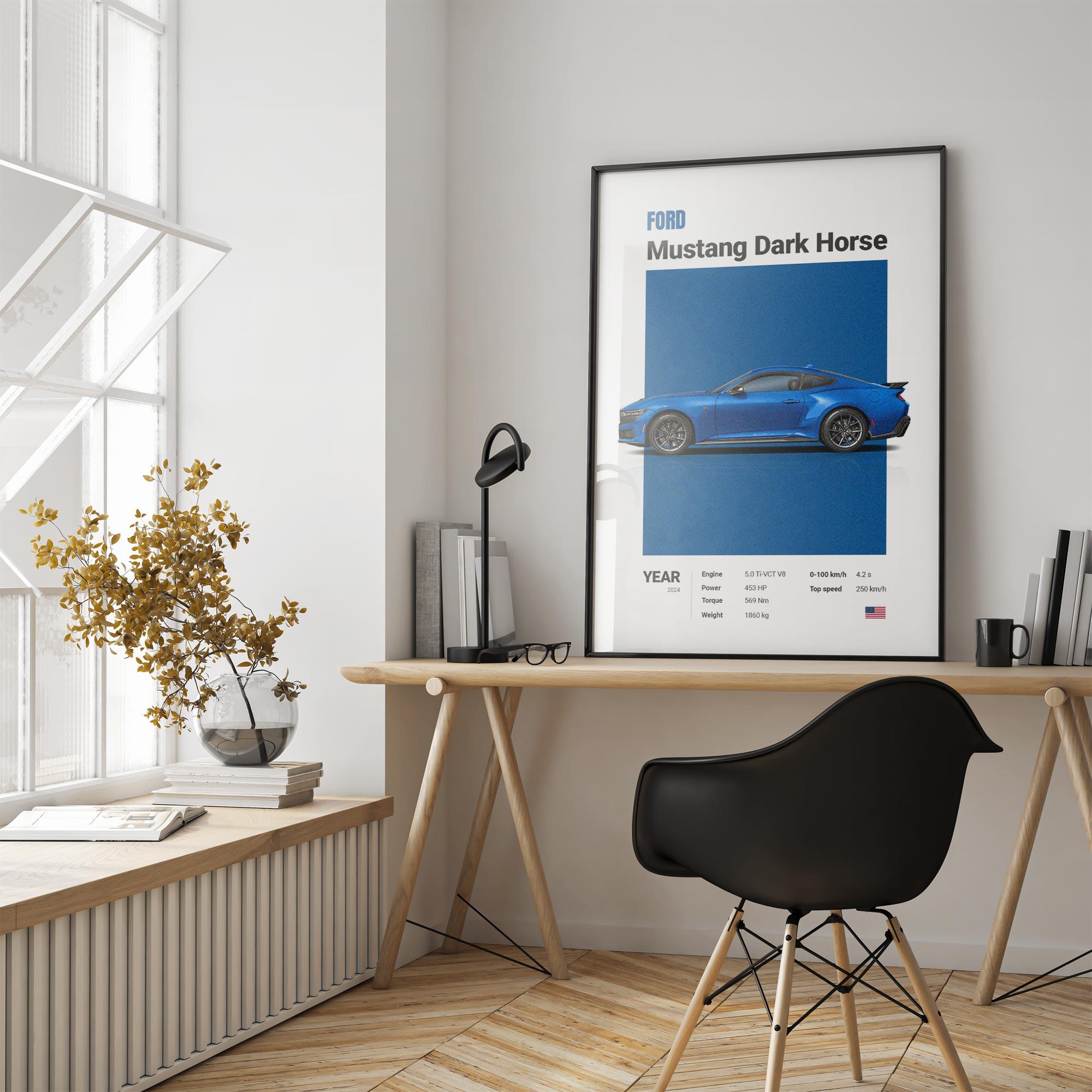 Ford Mustang Dark Horse Poster | Wall Decor | Car Poster | Auto Lover ...
