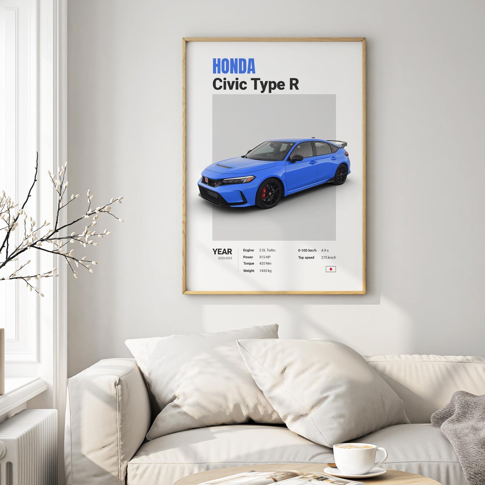 Honda Civic Type R Hatchback Poster | Wall Decor | Car Poster | Auto ...