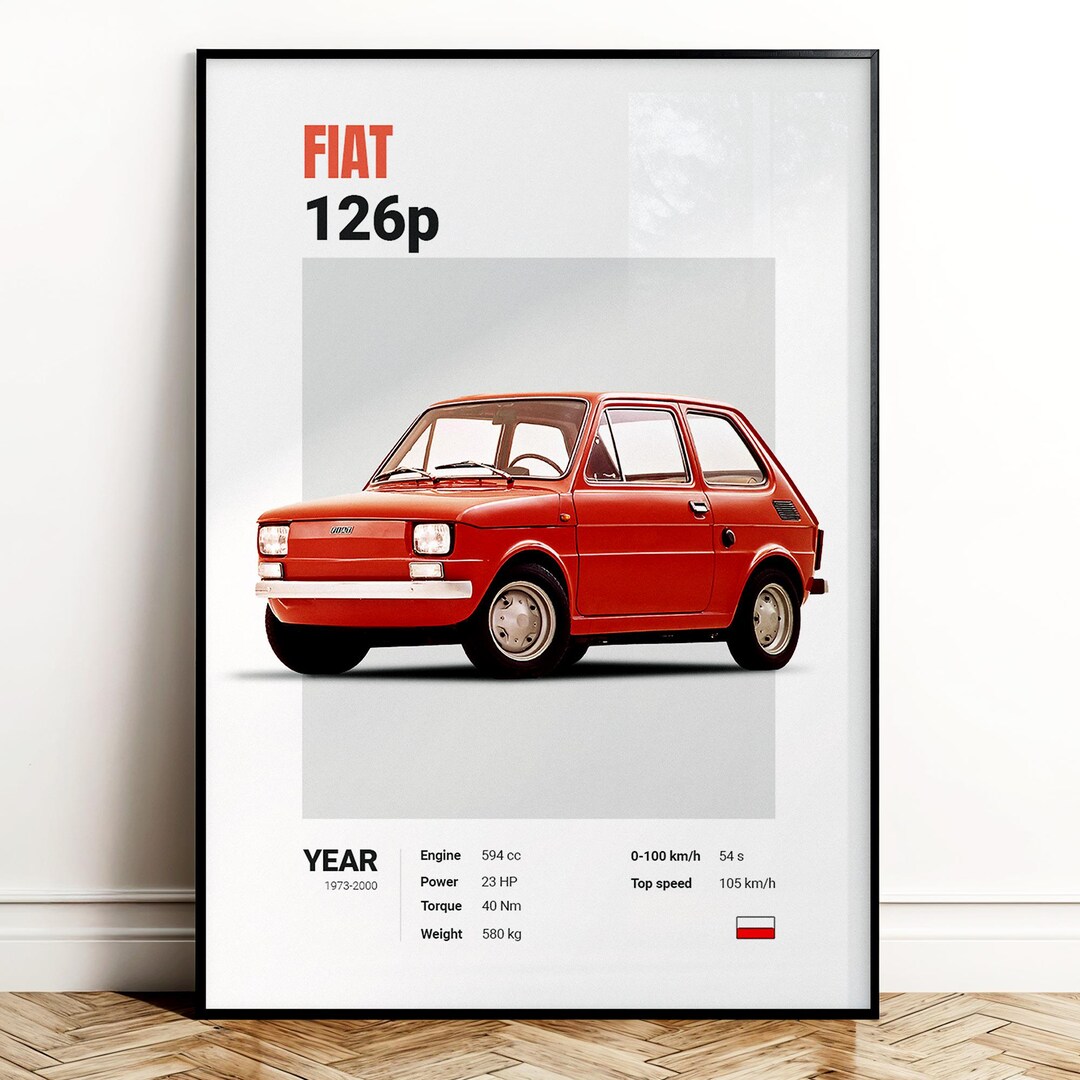 Fiat 126P Poster | Wall Decor | Car Poster | Auto Lover Art | Picture ...