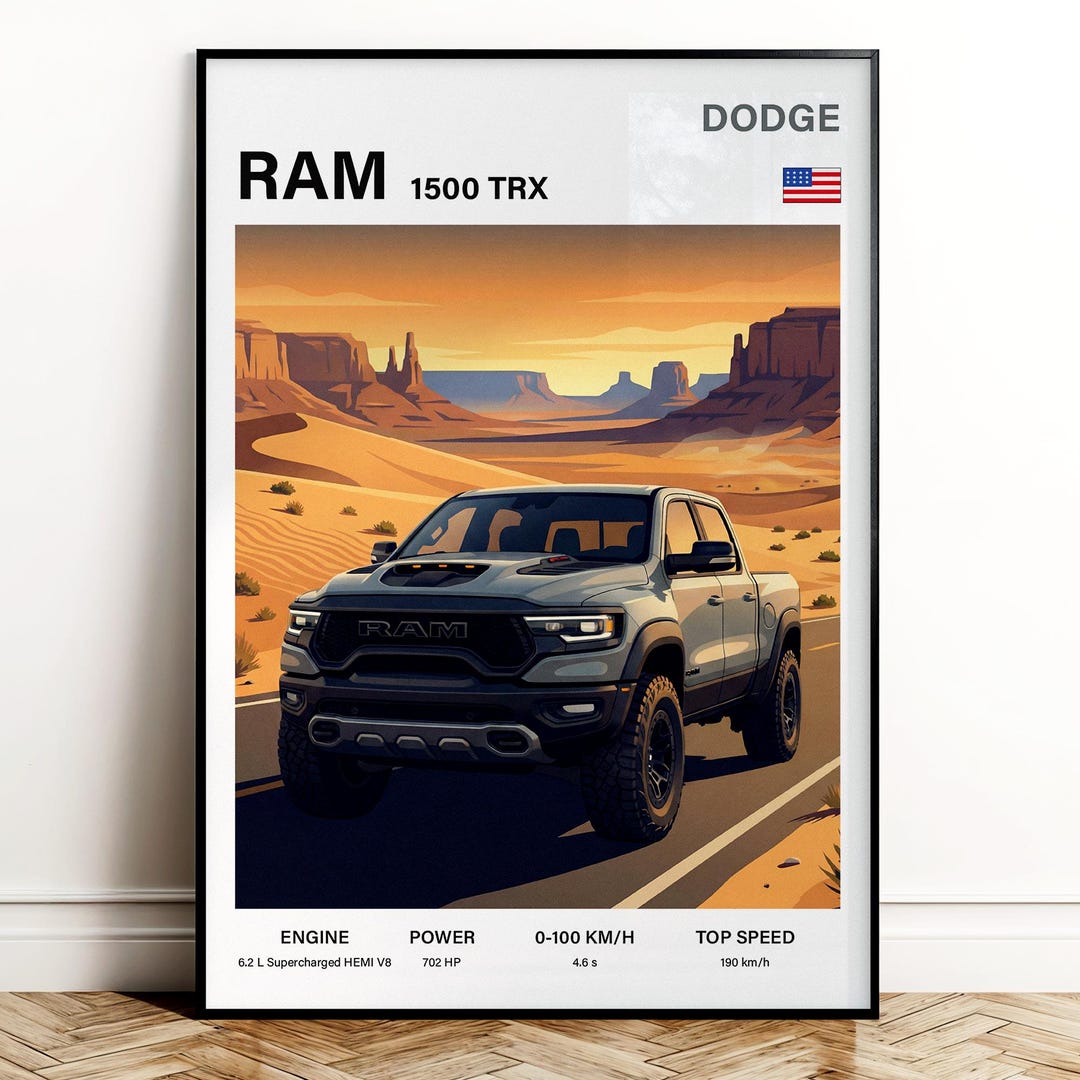 Ram 1500 Trx Poster Off-road Truck | Wall Decor | Car Poster | Auto ...