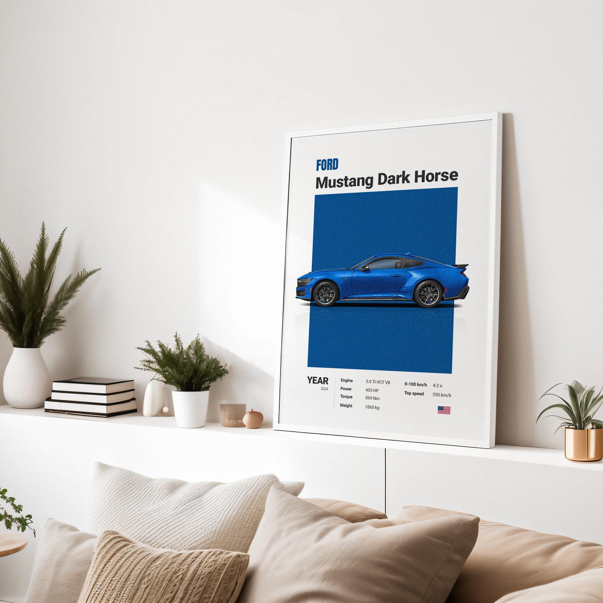 Ford Mustang Dark Horse Poster | Wall Decor | Car Poster | Auto Lover ...