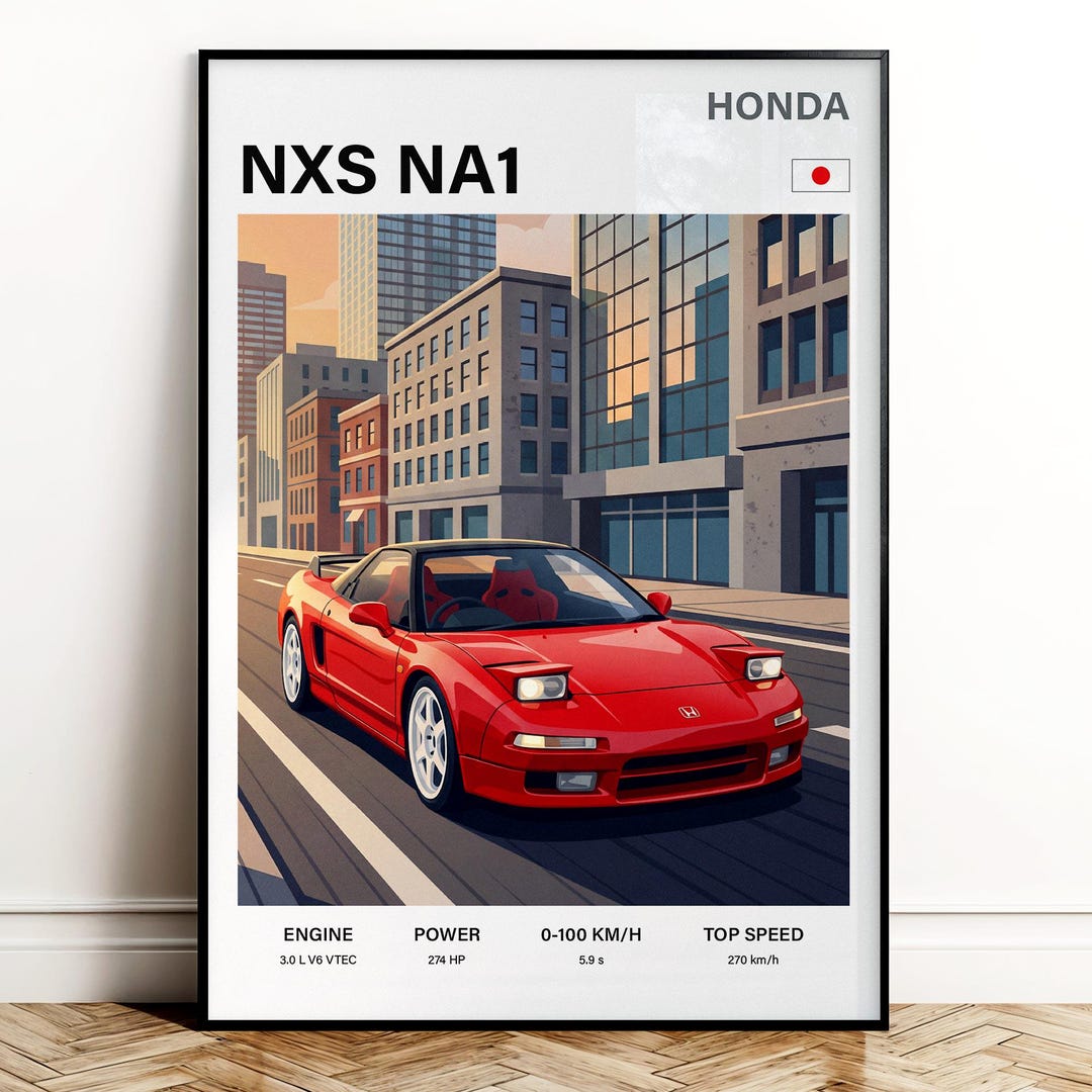 Honda NSX NA1 Poster Classic Sports Car | Wall Decor | Car Poster ...