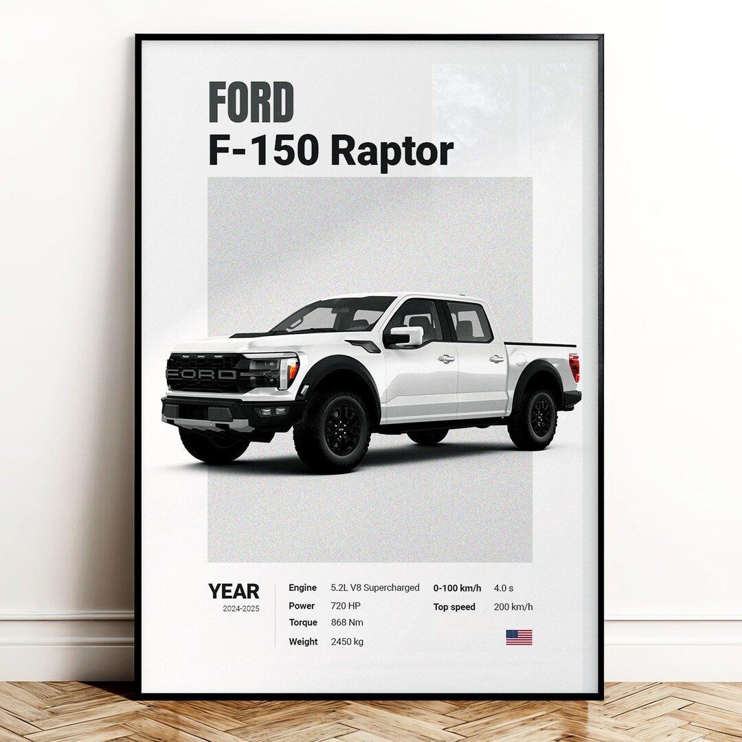 Ford Raptor F150 Poster | Wall Decor | Car Poster | Auto Lover Art ...