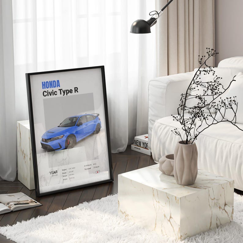 Honda Civic Type R Hatchback Poster | Wall Decor | Car Poster | Auto ...