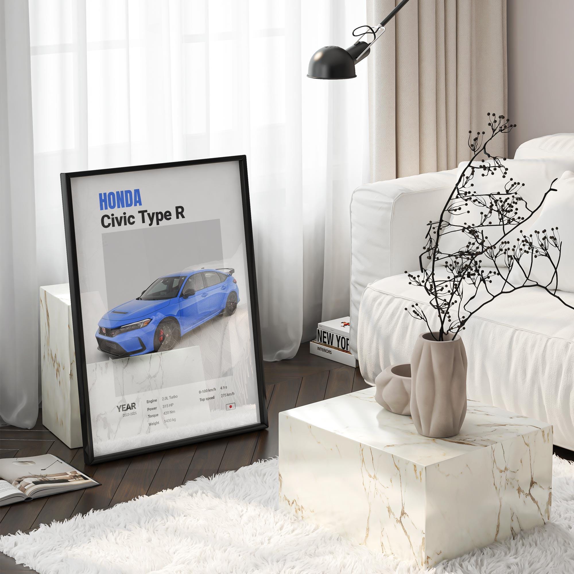 Honda Civic Type R Hatchback Poster | Wall Decor | Car Poster | Auto ...