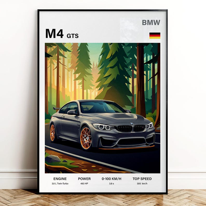 BMW M4 GTS (F82) Poster Sports Coupe | Automotive Wall Art - Etsy