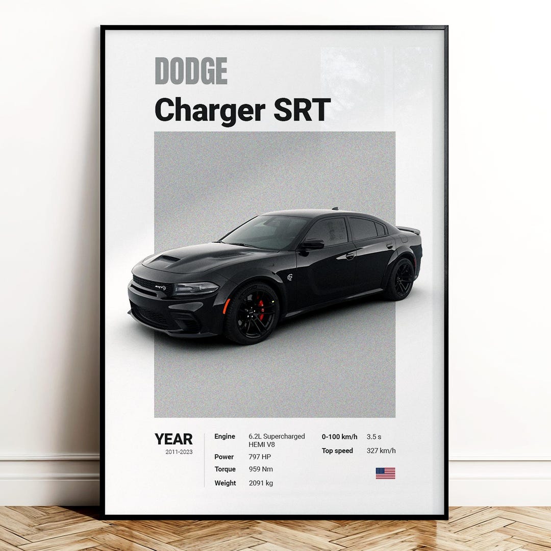 Dodge Charger SRT Poster | Wall Decor | Car Poster | Auto Lover Art ...