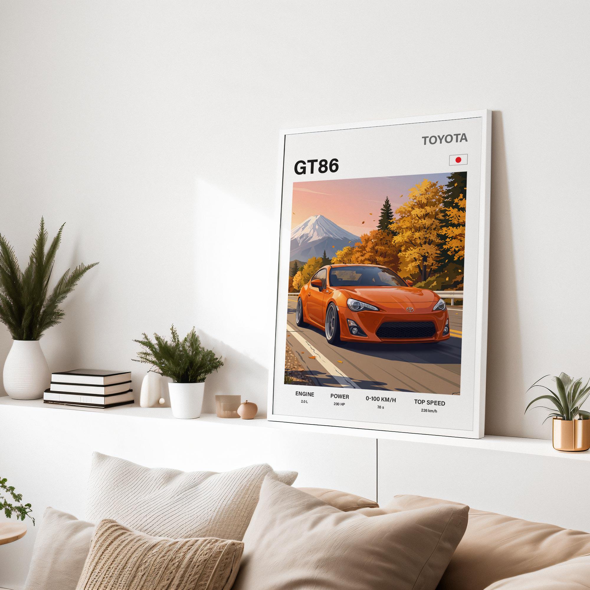Toyota GT86 Poster Sports Car | Wall Decor | Car Poster | Auto Lover ...