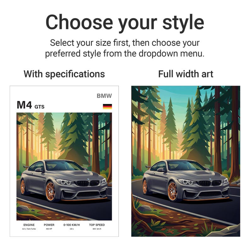 BMW M4 GTS (F82) Poster Sports Coupe | Automotive Wall Art - Etsy
