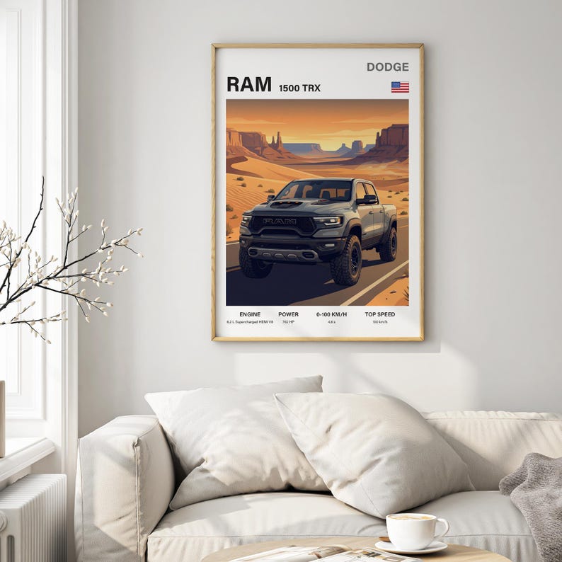 Ram 1500 Trx Poster Off-road Truck | Wall Decor | Car Poster | Auto ...