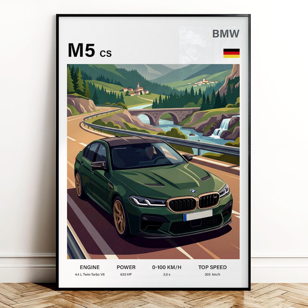 BMW M5 CS (F90) Poster German Sport Sedan | Automotive Wall Art - Etsy