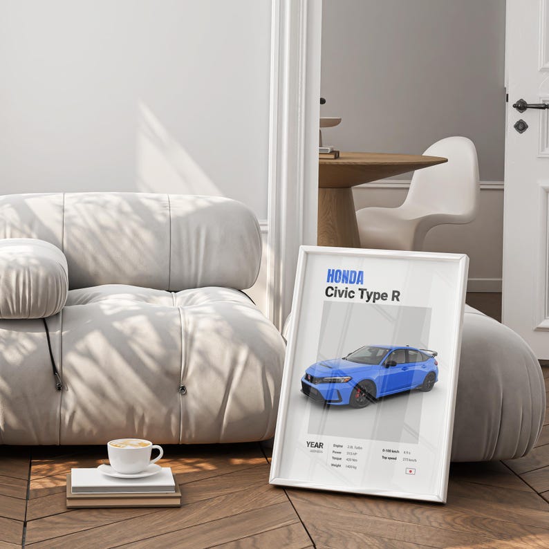 Honda Civic Type R Hatchback Poster | Wall Decor | Car Poster | Auto ...