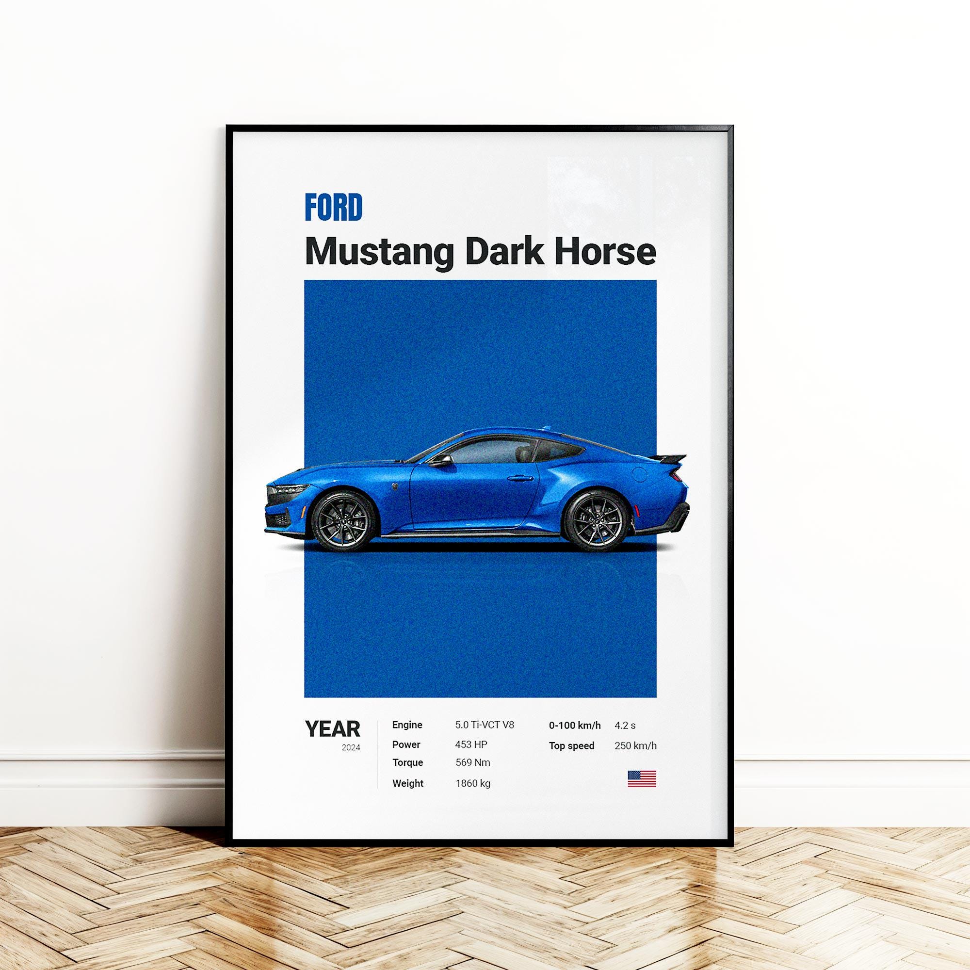 Ford Mustang Dark Horse Poster | Wall Decor | Car Poster | Auto Lover ...