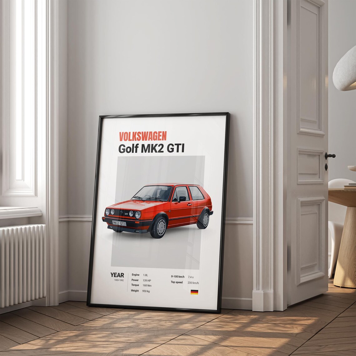 Volkswagen Golf Mk2 GTI Poster | Wall Decor | Car Poster | Auto Lover ...