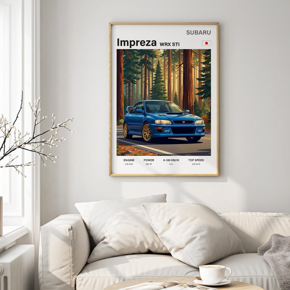 Subaru Impreza WRX STI (GC8 22B) Poster Classc Rally Car | Wall Decor ...
