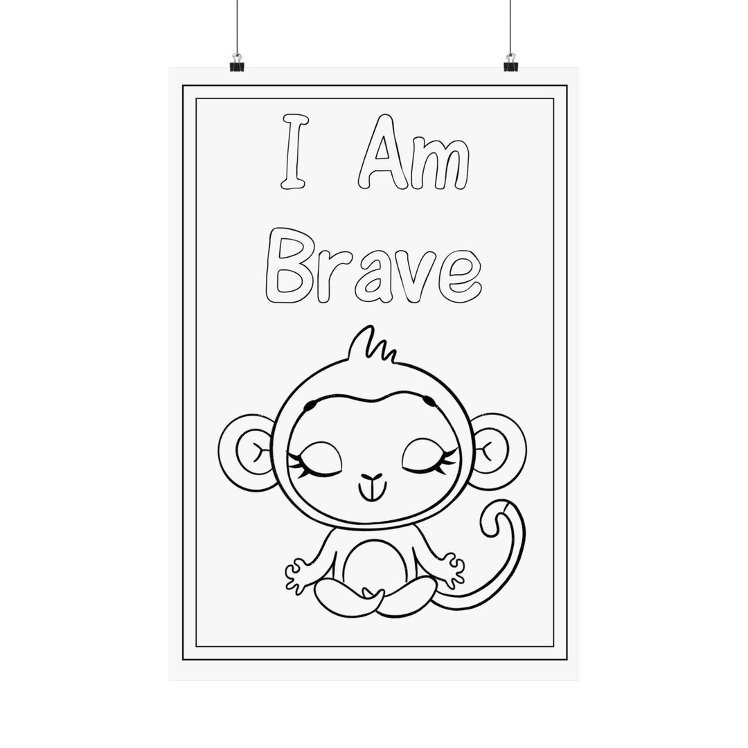 GIANT Inspiring Kids Affirmation Wall Art Coloring Poster, 'I Am Brave ...