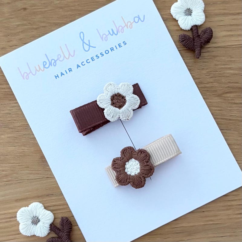 Baby Brown Hair Clips - Etsy UK