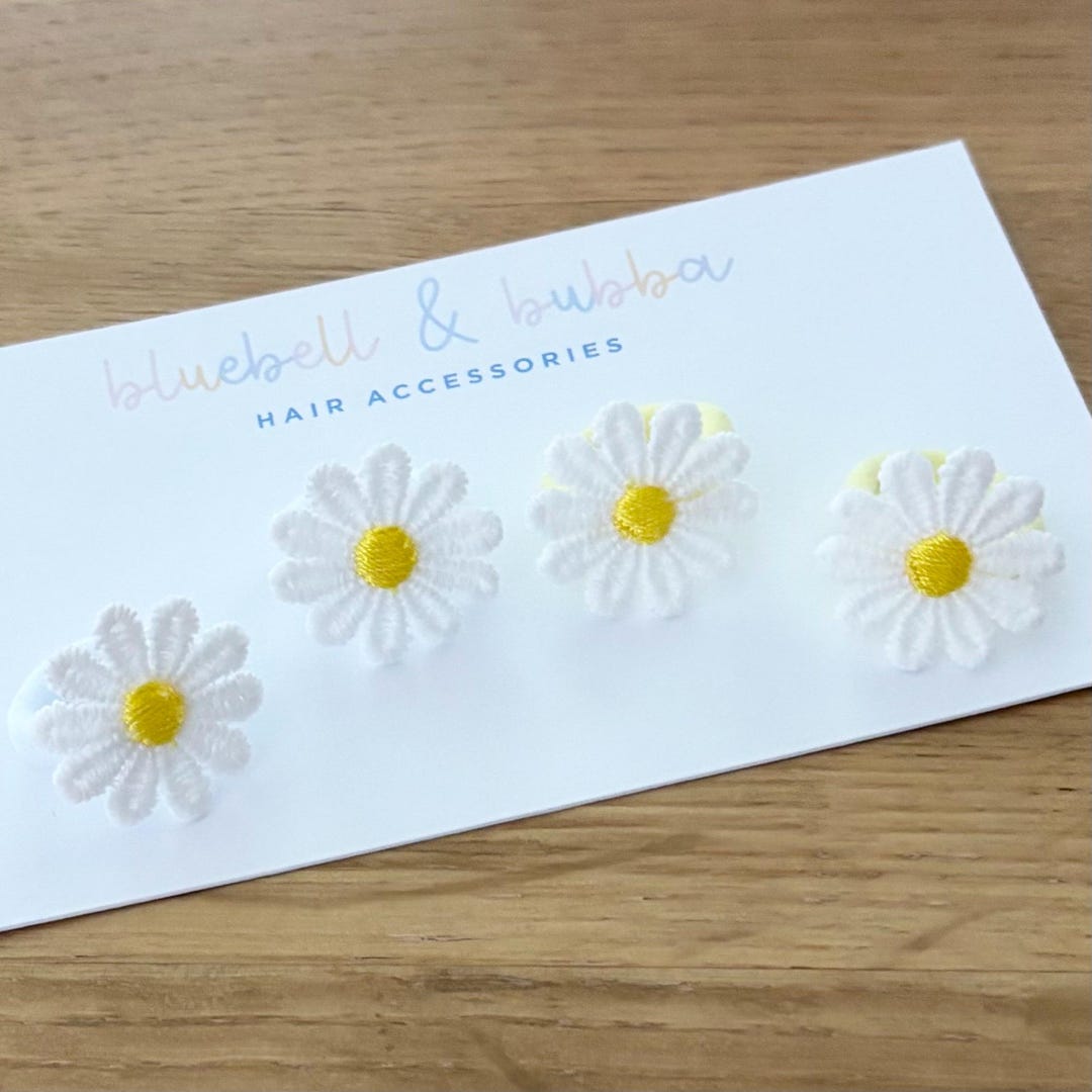 Baby Hair Bobbles Set, Daisy Flower Hairbands, Toddler Hair Ties, Mini ...