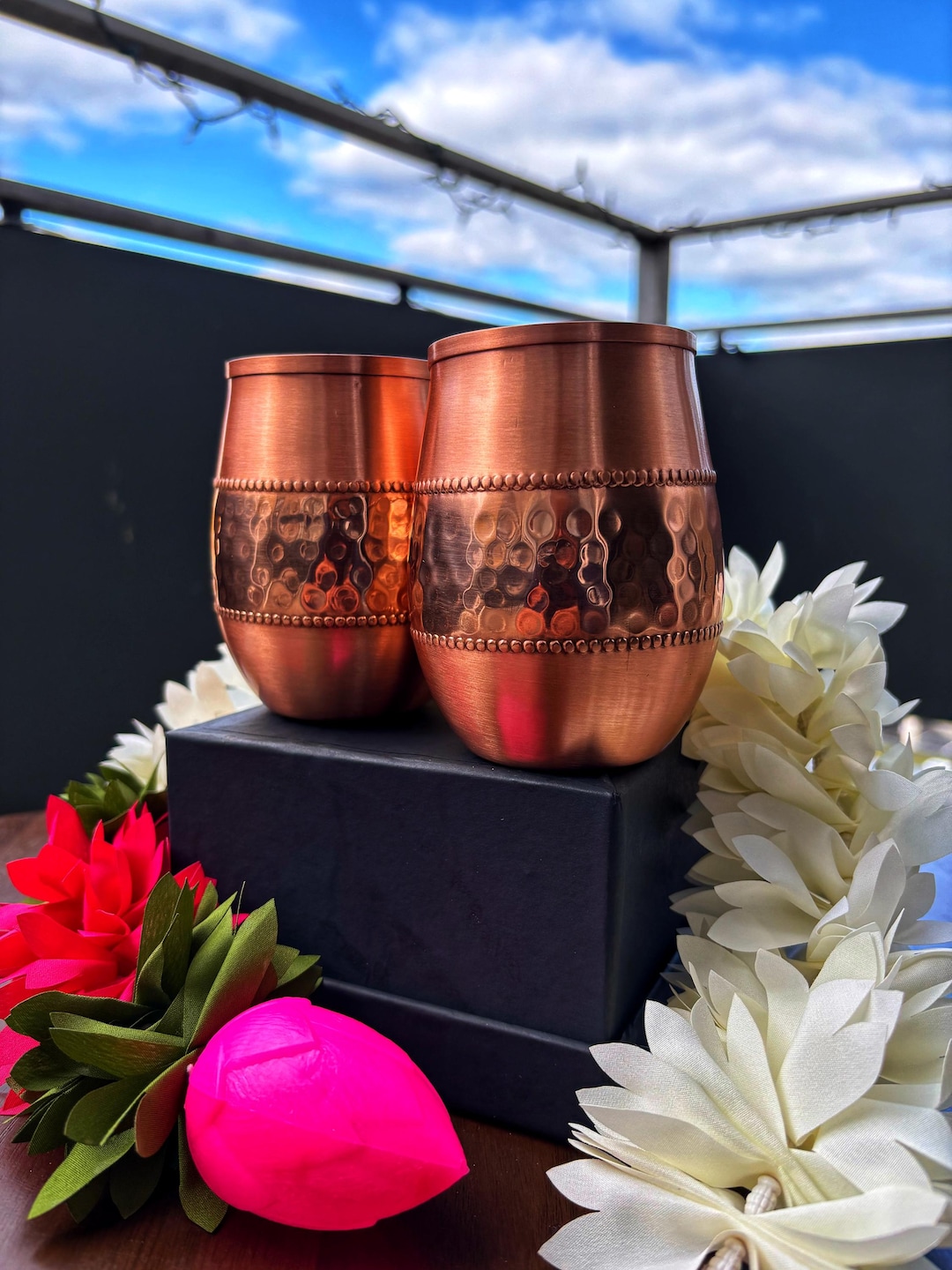 Handcrafted Pure Copper Drinking Glass Set – Ayurvedic Wellness, 250ml ...