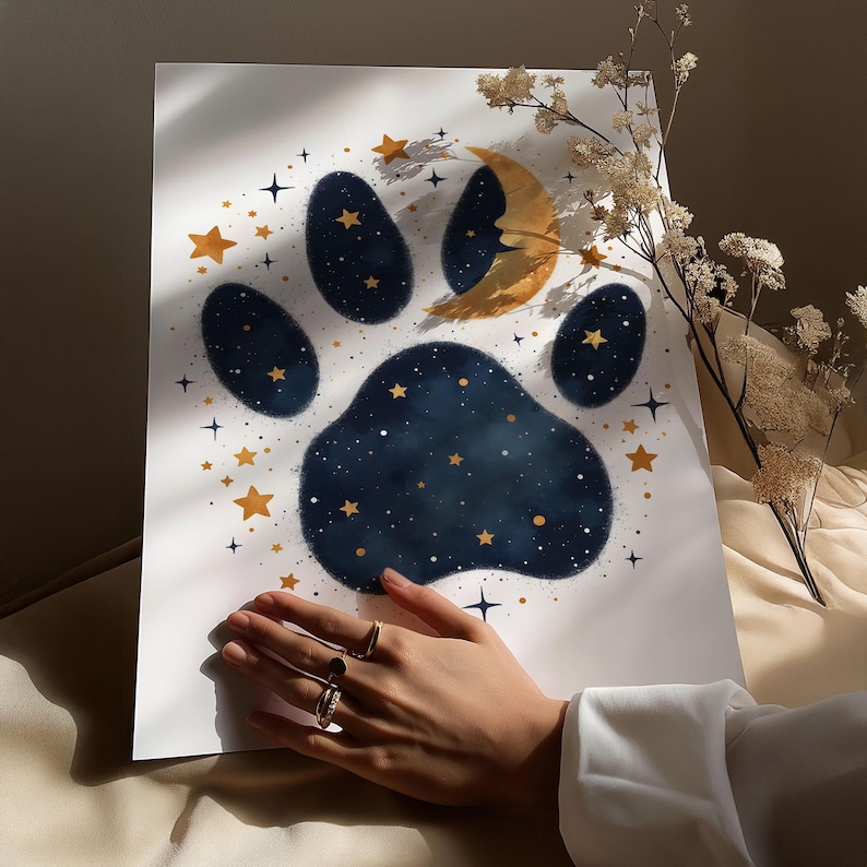 Arte Celestial com Pegadas | Pôster de Animais do Céu Noturno ...