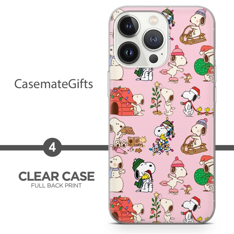Cartoon Dog Phone Case, Snoopy Christmas Phone Cover, Aesthetic , Cute ...