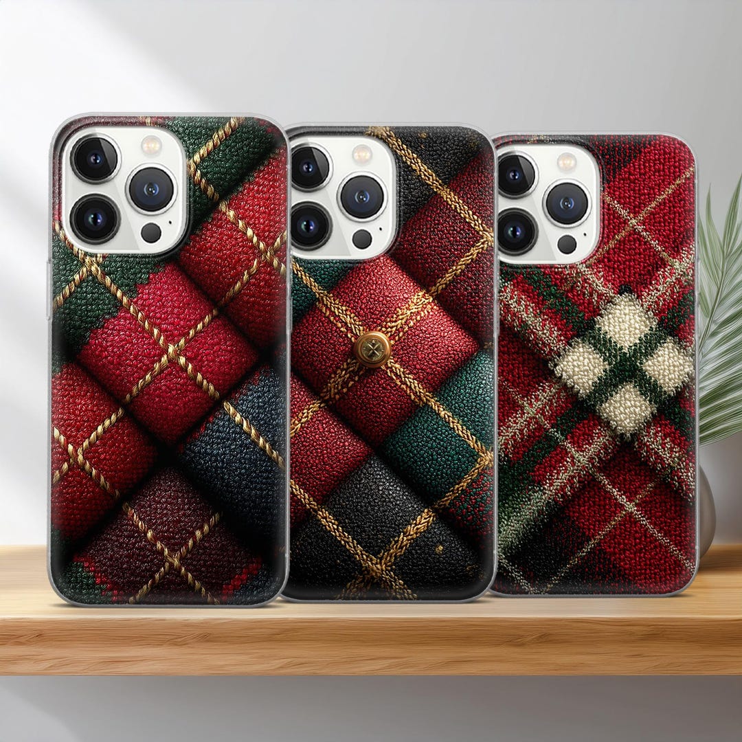 Traditional Christmas Tartan Plaid Phone Case for iPhone Samsung Pixel ...