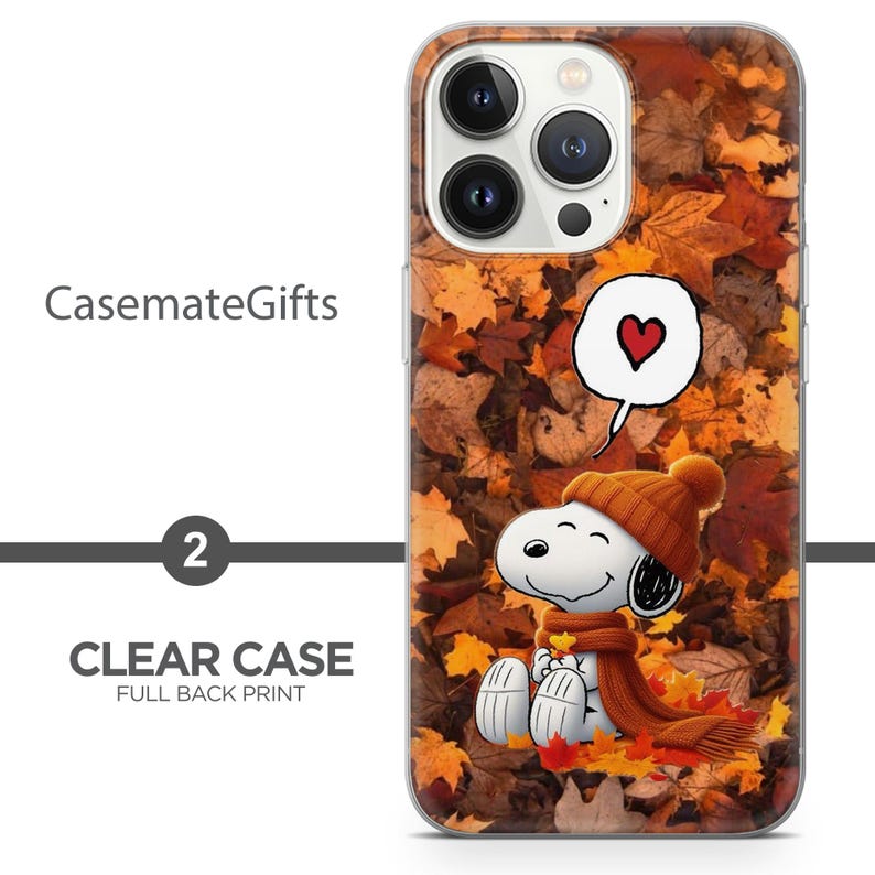 Snoopy Fall Phone Case Autumn Cartoon Art TPU Case for Iphone, Samsung ...