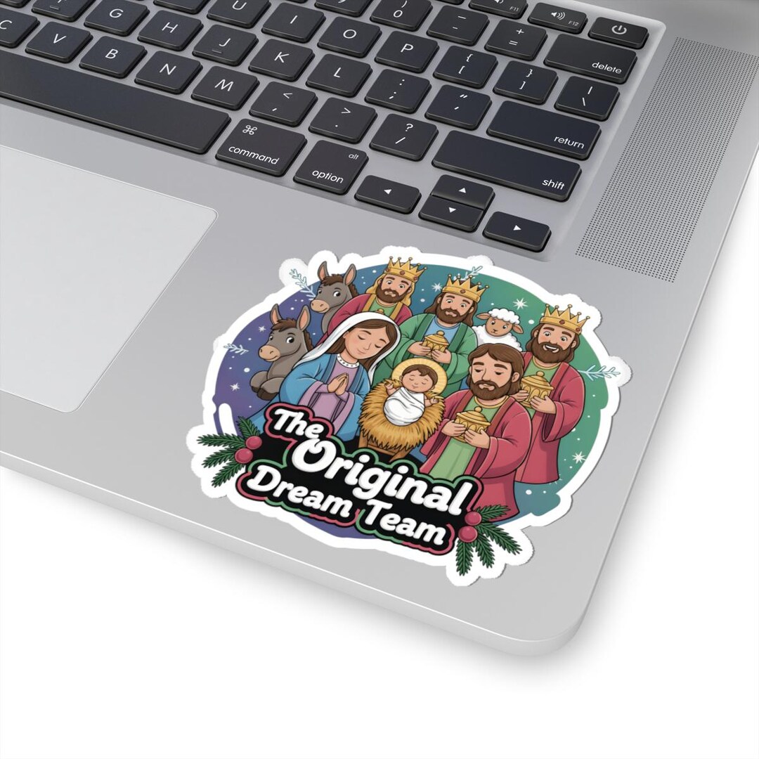The Original Dream Team Nativity Sticker | Kiss-cut Christmas Sticker ...