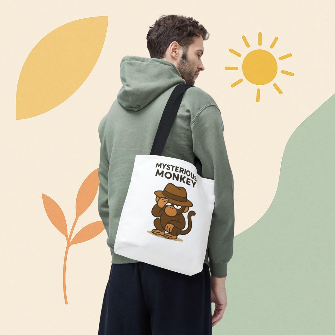Mysterious Monkey Tote Bag - Fun Mascot Market Tote, Casual Day Bag ...