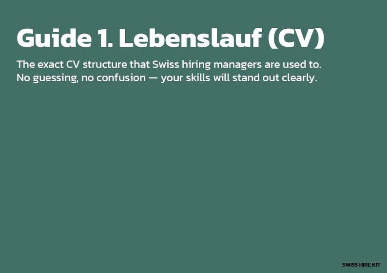Swiss CV Template Pdf & Docx | Lebenslauf Guide for Switzerland Jobs ...