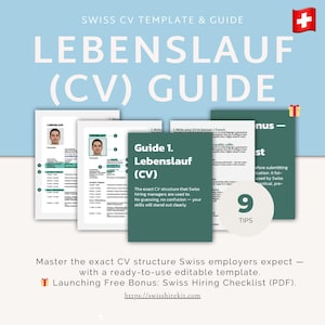 Swiss CV Template Pdf & Docx | Lebenslauf Guide for Switzerland Jobs ...