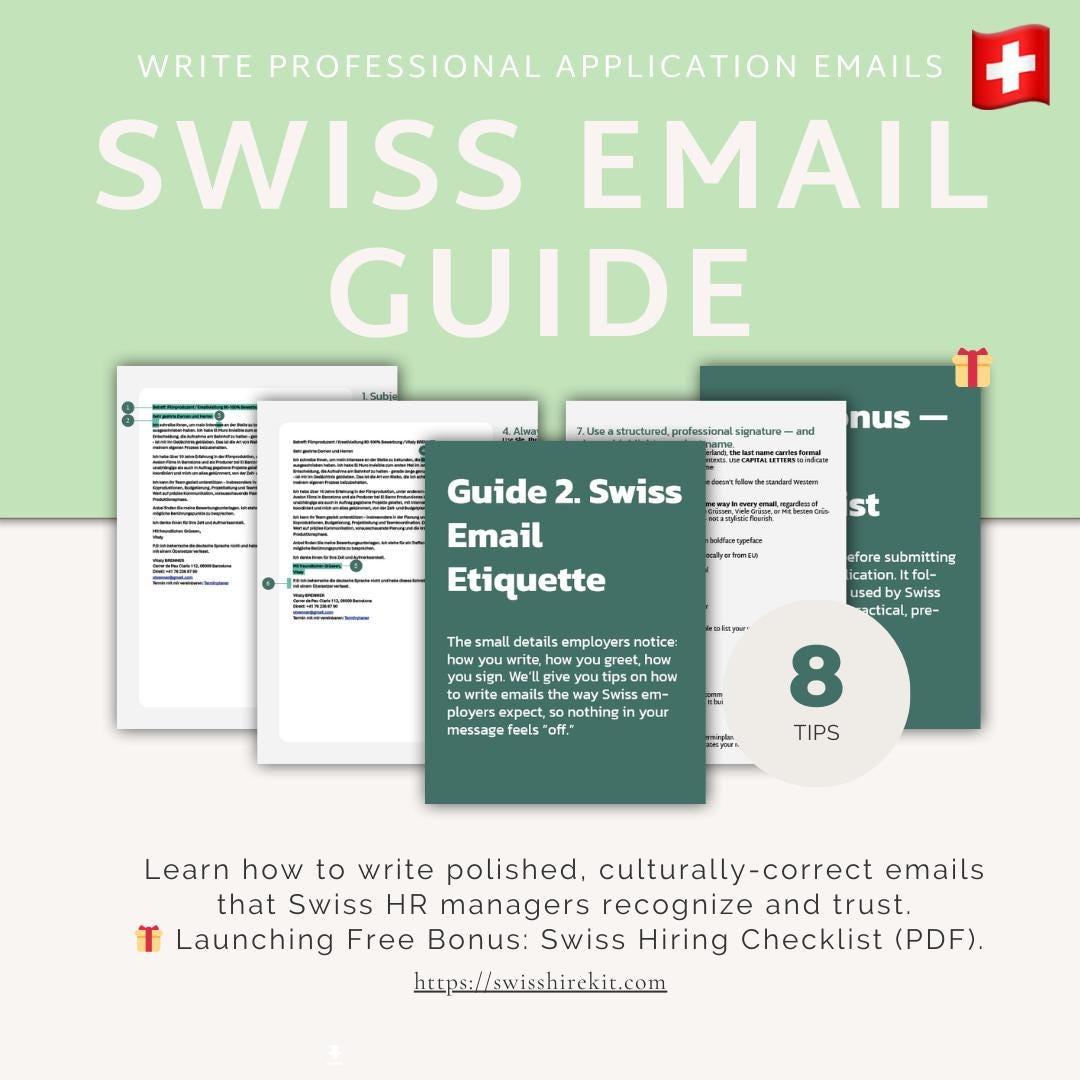 Swiss Job Email Etiquette Guide PDF | Write Professional Application ...