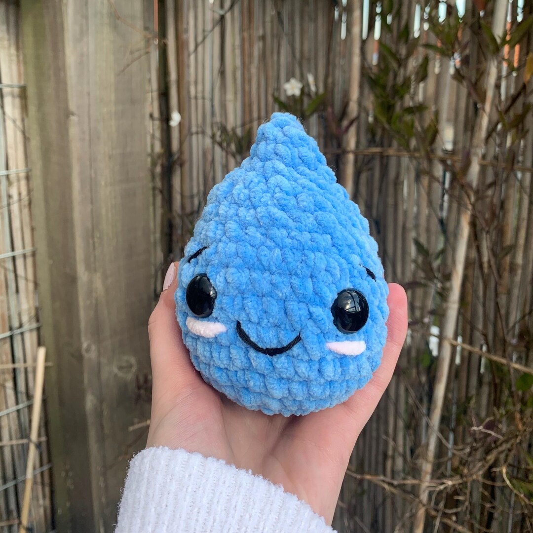 Waterdrop Plushie Crochet Pattern | Amigurumi Kawaii Raindrop Plush Toy ...