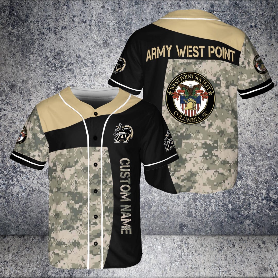 Army West Point Baseball Jersey Custom Military Shirt Camo Veteran ...