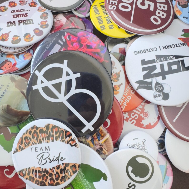 25/32/38/44/50/58/65/75mm Custom Badge, Create Your Own Design Pin ...