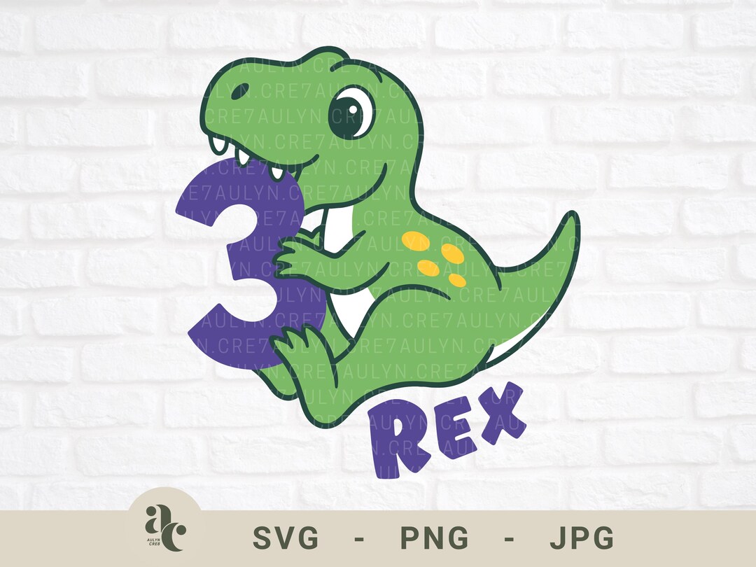 3 Rex Dinosaur SVG PNG | Three Rex SVG | 3rd Birthday Svg | T Rex ...