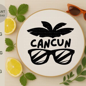 Cancun SVG PNG, Mexico Sunglasses Clipart, Tropical Palm Tree Summer ...