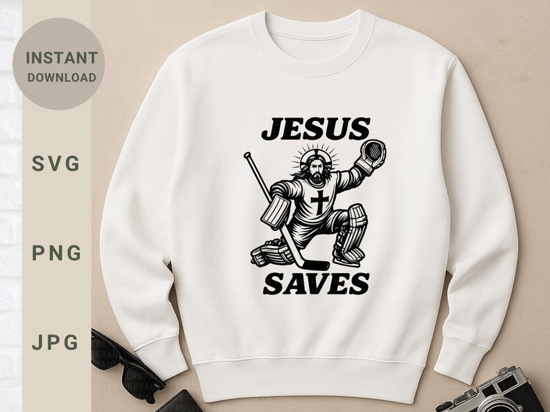 Jesus Saves Hockey SVG PNG | Christian Goalie Sports Graphic for Shirt ...