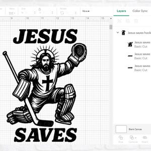 Jesus Saves Hockey SVG PNG | Christian Goalie Sports Graphic for Shirt ...
